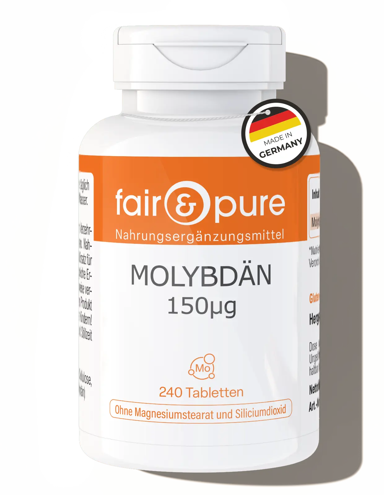 Molybdän 150µg - 240 Tabletten - vegan | fair-pure